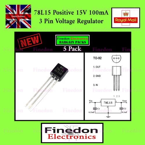 5x 78L15 15 volt 100mA Linear Voltage Regulator TO92 (LM78L15 78LXX) | eBay