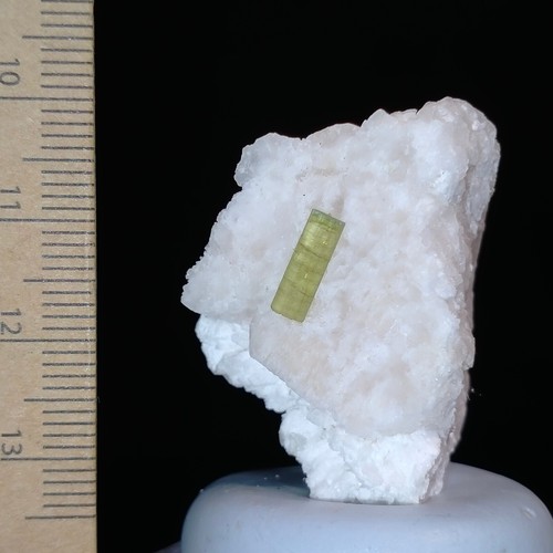 Green Tourmaline Elbaite crystal in Albite matrix raw mineral specimen ...