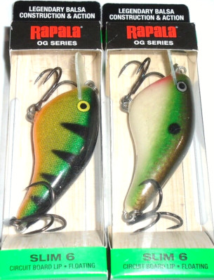 Rapala OG Slim 6 Crankbaits (Lot of 2-Perch/Copper Green Shad) | eBay