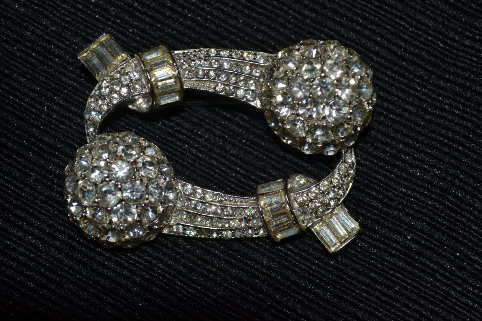 Vintage Pave Rhinestone Brooch Unsigned - Gem