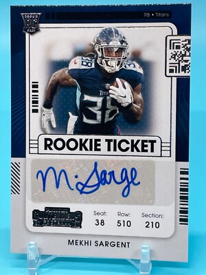 2021 Panini Contenders Football Mekhi Sargent Rookie Ticket Auto Card ...