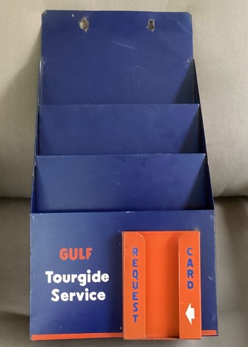 Vintage “GULF Tourgide Service” Gas Station Highway Road Map Metal ...