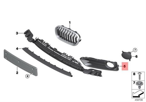 Genuine BMW Front Partly Closed Fog Light Grille Sport Left OEM ...