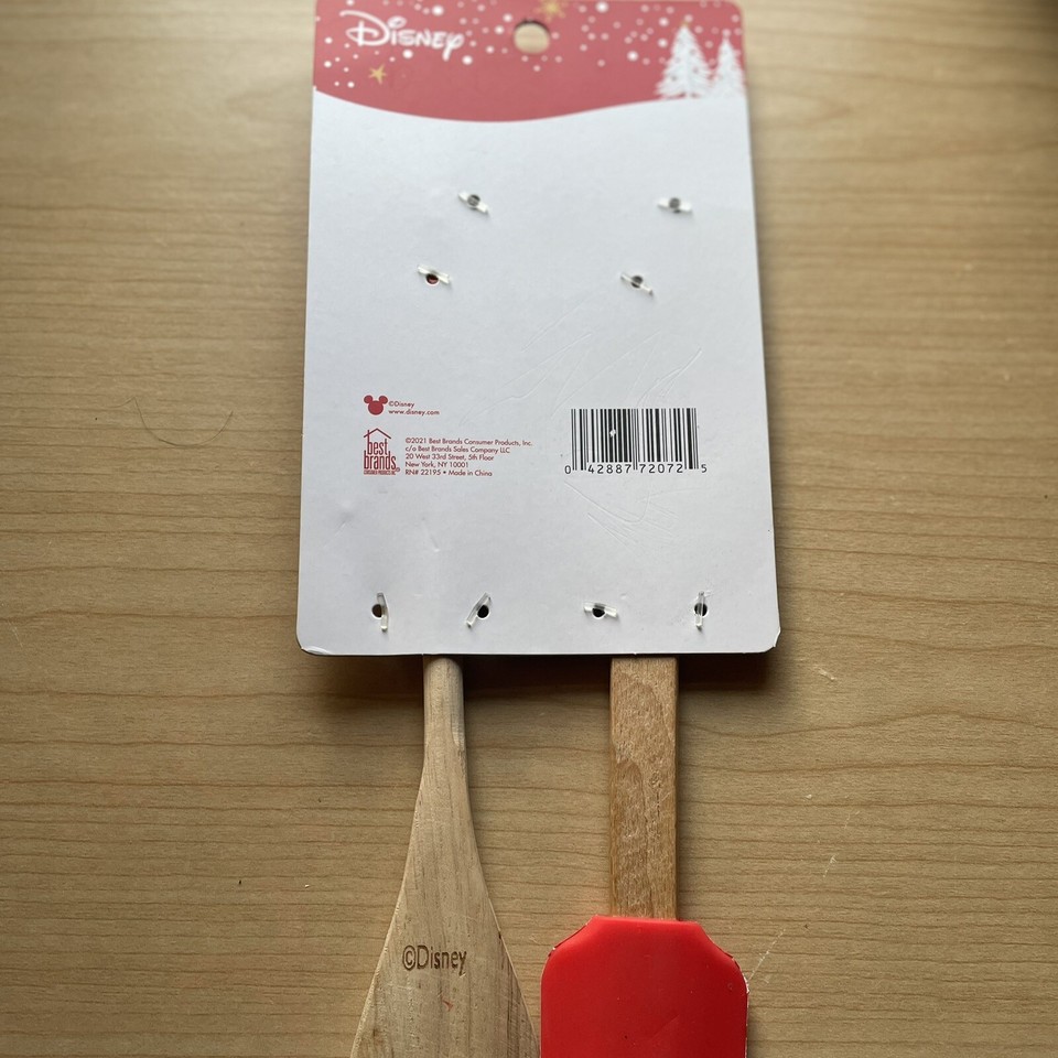 Silicone Spatula & Wooden Spoon Set Disney Festive Cheer Mickey Mouse ...