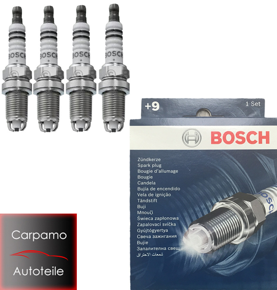 4x BOSCH Zündkerze 0242229878 FLR8LDCU+ 4 Zylinder 0 242 229 878 4Set ...
