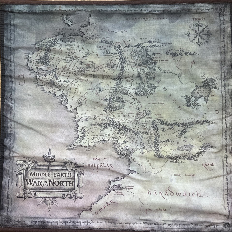 Map of Middle Earth Lord of the Rings The Hobbit Tapestry Wall Hanging ...