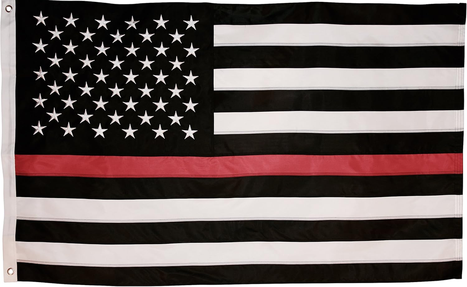 Thin Red Line Flag 3X5 FT – Outdoor Heavy-Duty Nylon, Embroidered Stars ...