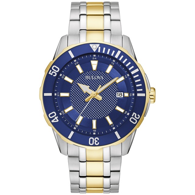 Bulova 98B360 Classic Blue Dial Two-Tone Men’s Watch for sale online | eBay