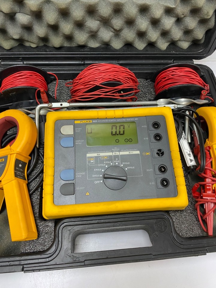 Fluke 1625 Advanced Earth Ground Tester GEO Kit with El-162AC , El-162X ...