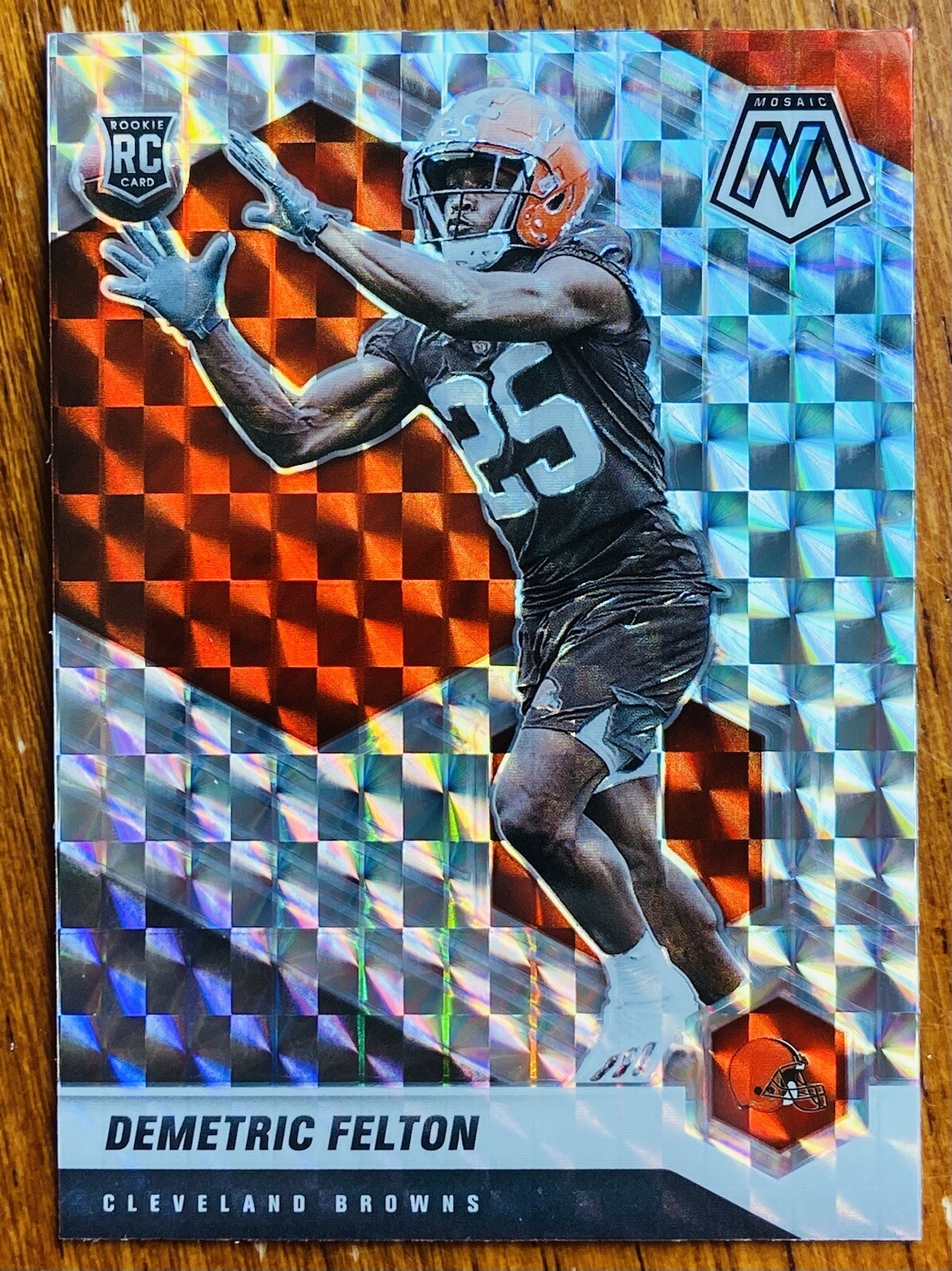 2021 PANINI MOSAIC DEMETRIC FELTON ROOKIE CARD RC SILVER HOLO PRIZM ...