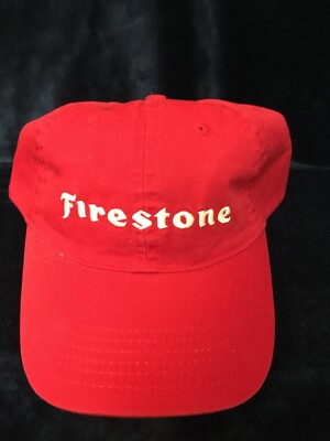 Red Firestone embroidered baseball hat adjustable strap | eBay