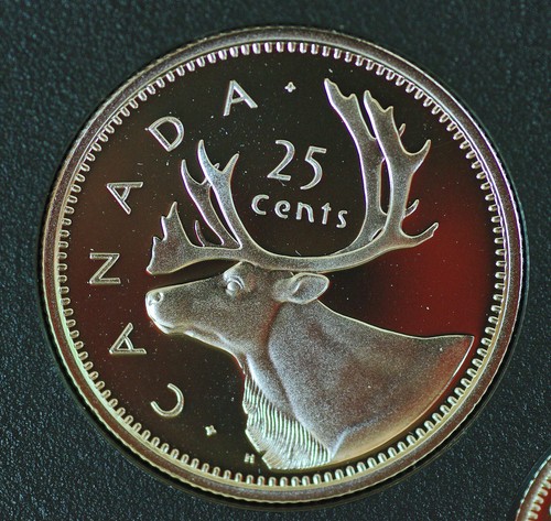 2003 Canada 25 cent silver quarter Gillick effigy & dbl date ...