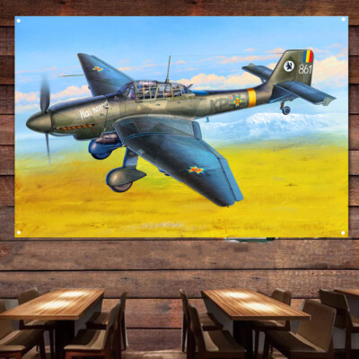 Ju 87D-5 Stuka Bomber Banner WW II German Fighter Art Poster Wall ...