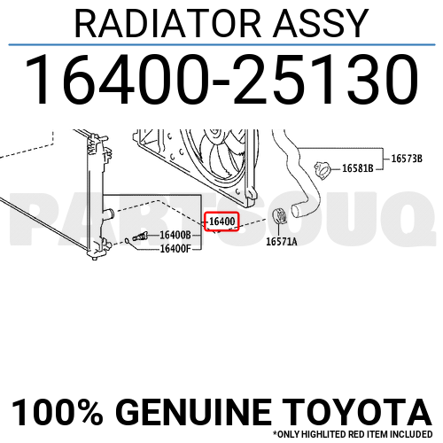 1640025130 Genuine Toyota RADIATOR ASSY 16400-25130 | eBay