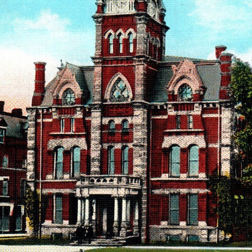 Vintage c.1939 Linen Postcard Ohio Portage County Court House Ravenna ...