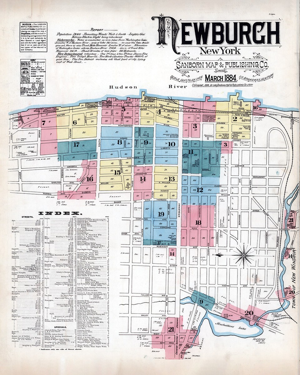 Newburgh New York Street Map 14 Newburgh Beacon Stock Photos, High Res