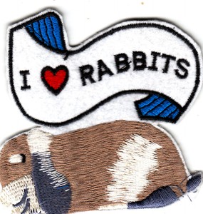 Embroidered Badge I LOVE RABBITS | eBay