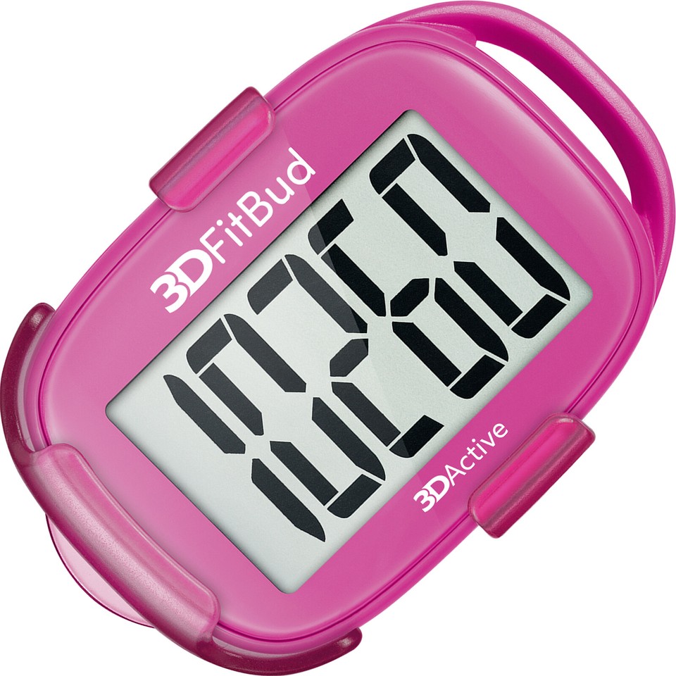 3DFitBud Simple Step Counter Walking 3D Pedometer with Clip and Lanyard ...