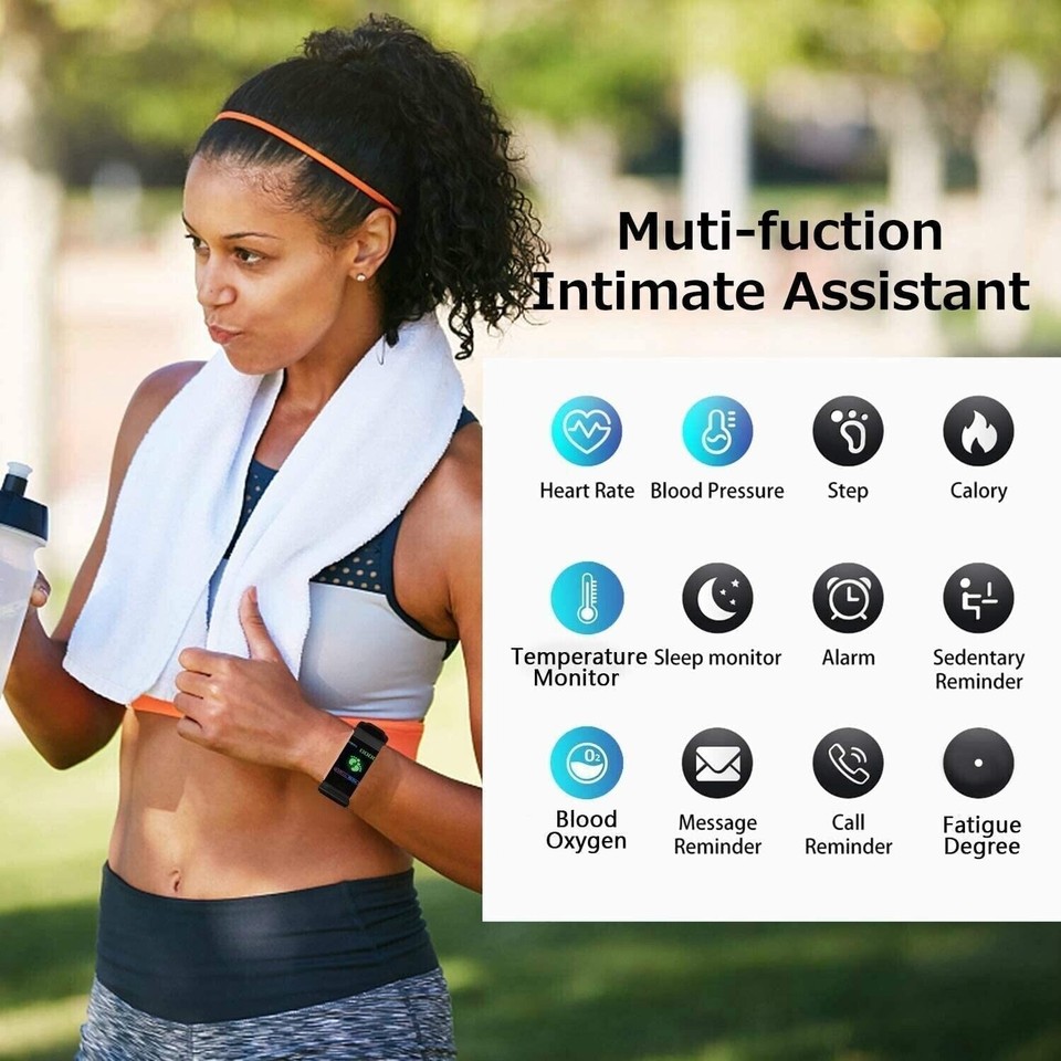 Fitness Activity Tracker Watch as Fitbit Heart Rate Monitor Pedometer ...