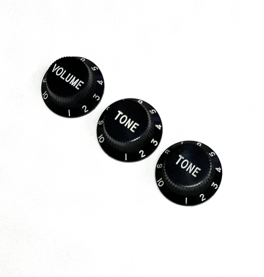 Fender Stratocaster Knobs Black Knobs Set 1 Volume 2 Tone ORIGINAL Bulk Package | eBay