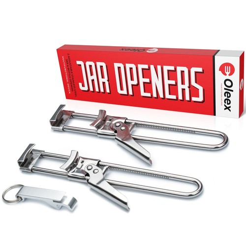 Oleex Jar Opener for Weak Hands (x2) with Keychain Bottle Cap Opener ...
