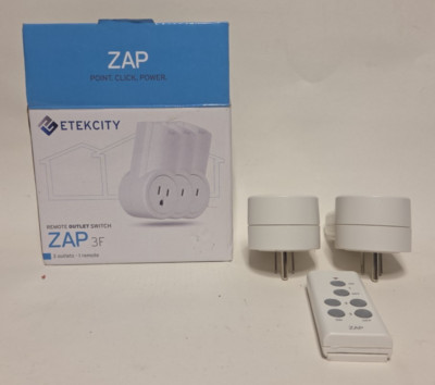 ETEKCITY Zap 3LX 2-Outlet Switch w/ 1 Remotes 120v | eBay