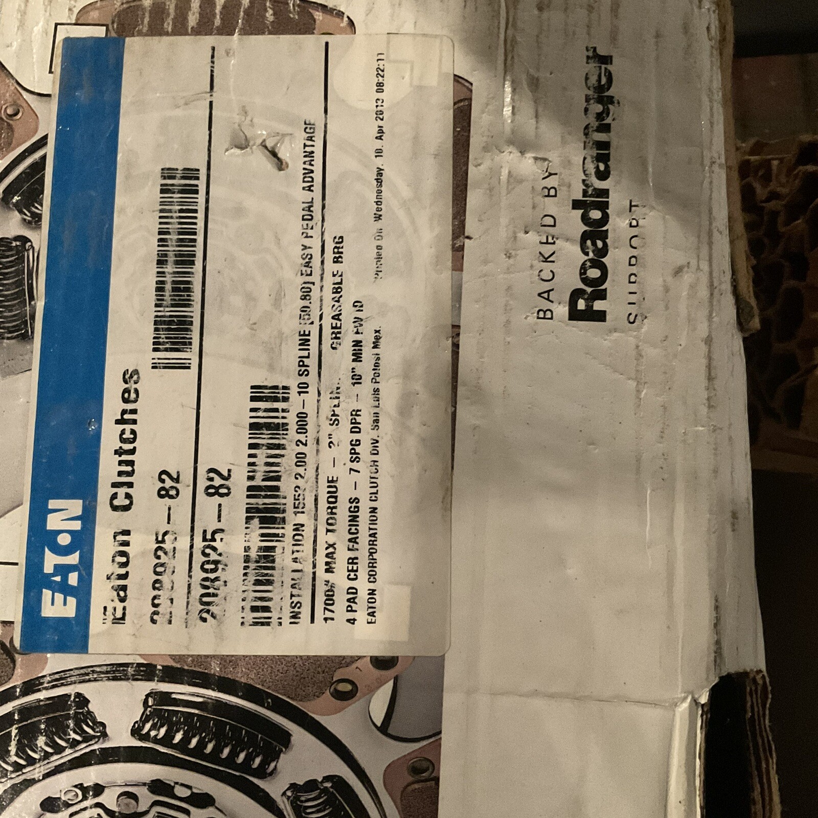 EATON FULLER 208925-82 HD NEW CLUTCH, EZ PEDAL, MANUAL ADJUST, 15.5"X 2 ...