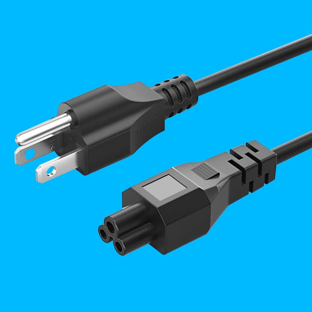 3-Prong AC Power Cord Cable Figure-8 Plug Laptop TV Monitor One S PS4 ...