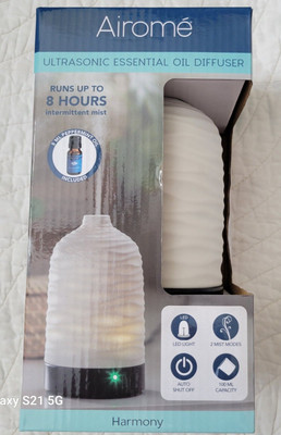 NEW Airome Ultrasonic Essential Oil Diffuser W-Peppermint Oil Frosted Glass NIB | eBay