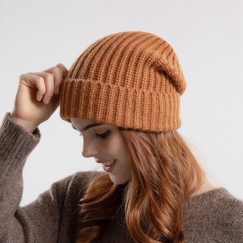 Fashion Wool Knit Beanie Hat Handmade Men Ladies Warm Winter Solid ...