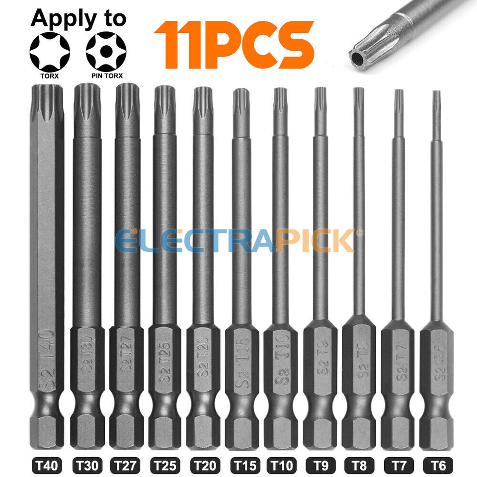 11PC Torx Bit Set Quick Change Connect Impact Driver Drill Security Tamper Proof | eBay