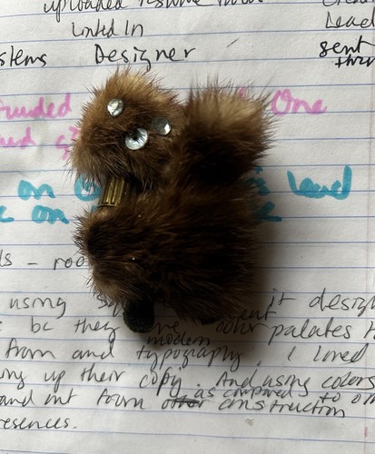 Vintage 1950’s Real Mink Fur Cat Pin 3” Long x 2” Wide FREE SHIPPING | eBay