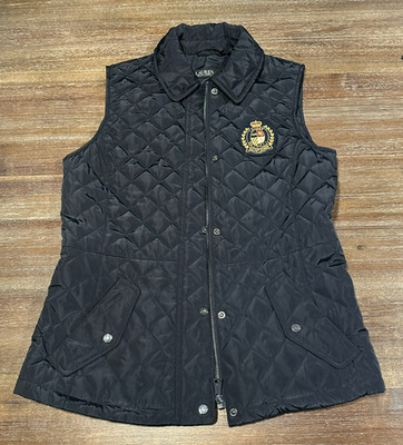 Ralph Lauren Vest Womens X-Small Navy Crest Patch Diamond Quilted ...