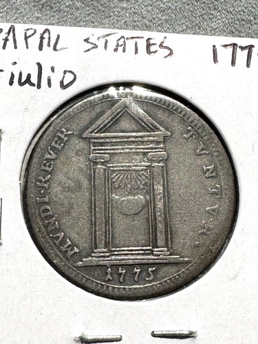 Italy Papal States 1775 Giulio, 90% silver coin from Vatican City, 250 ...