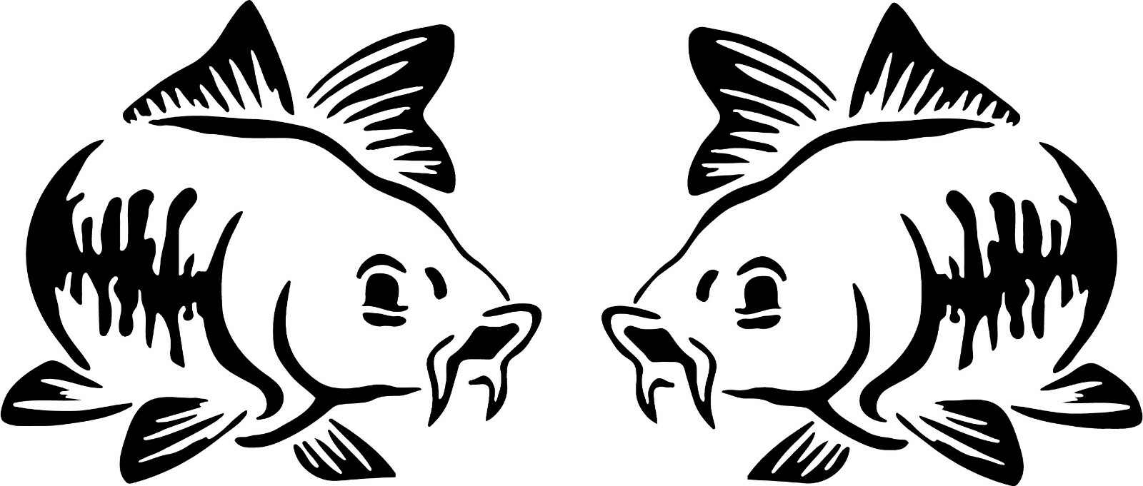 Carp fish stickers use on Van, Car, fishing box x2 Decal stickers left ...