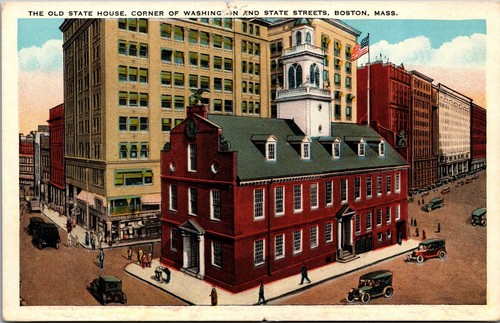 Vtg Boston MA Old State House Corner of Washington & State Street 1920s ...