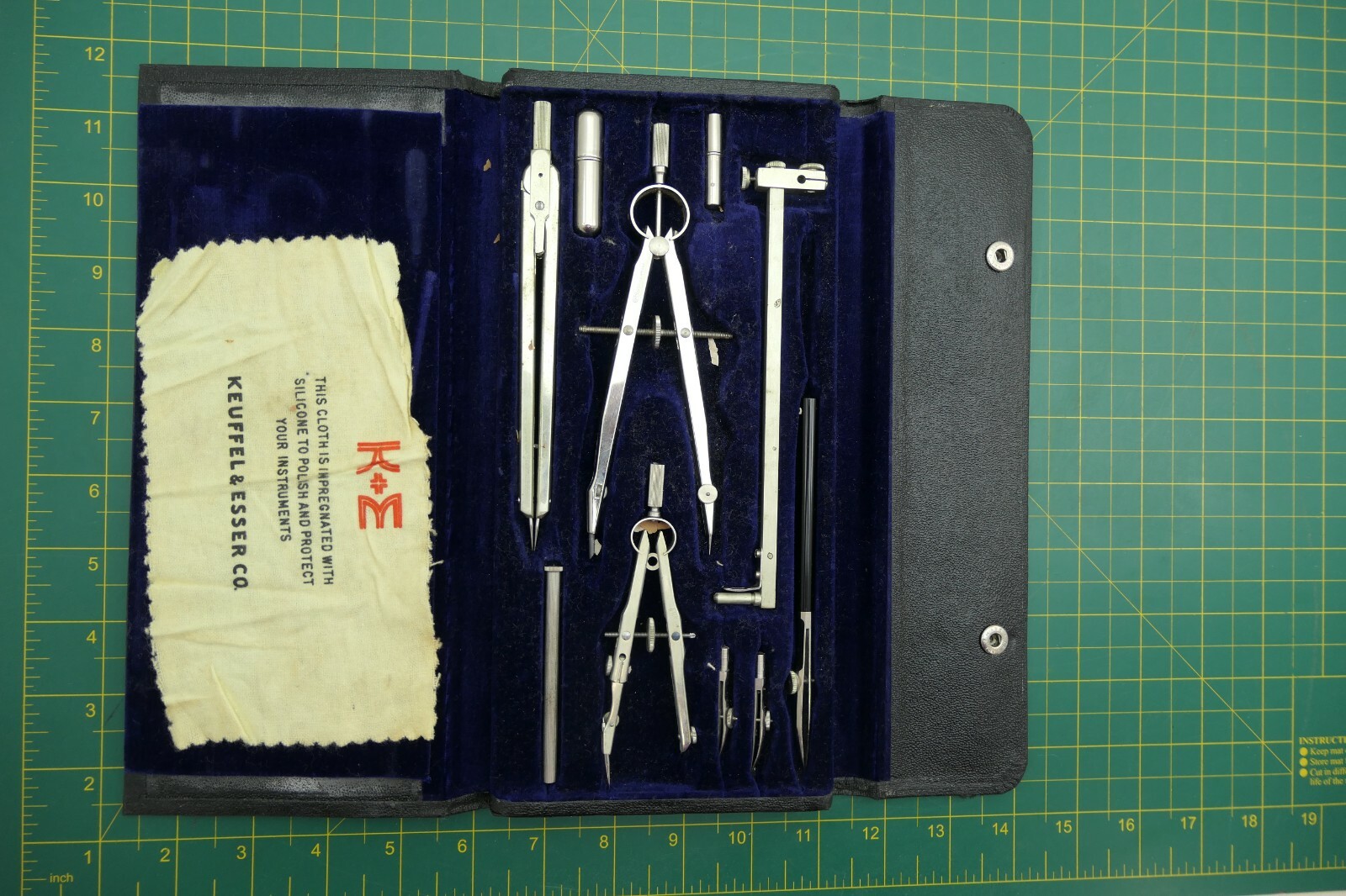 Antique Keuffel & Esser Co. Compass Set/Protractor Kit w/ Case | eBay