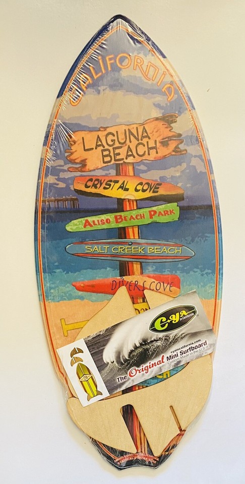 California Mini Surfboard Beach Signs Hand Made Wooden With Stand 20 ...