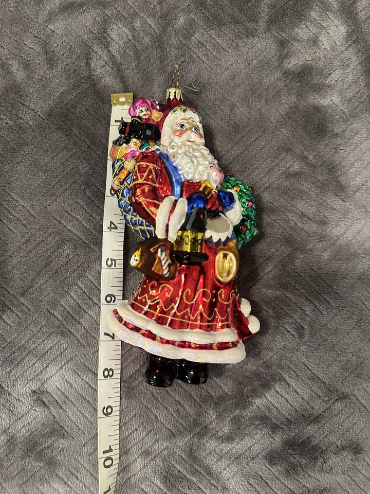 Christopher Radko Big And Bountiful Santa Glass Christmas Ornament | eBay