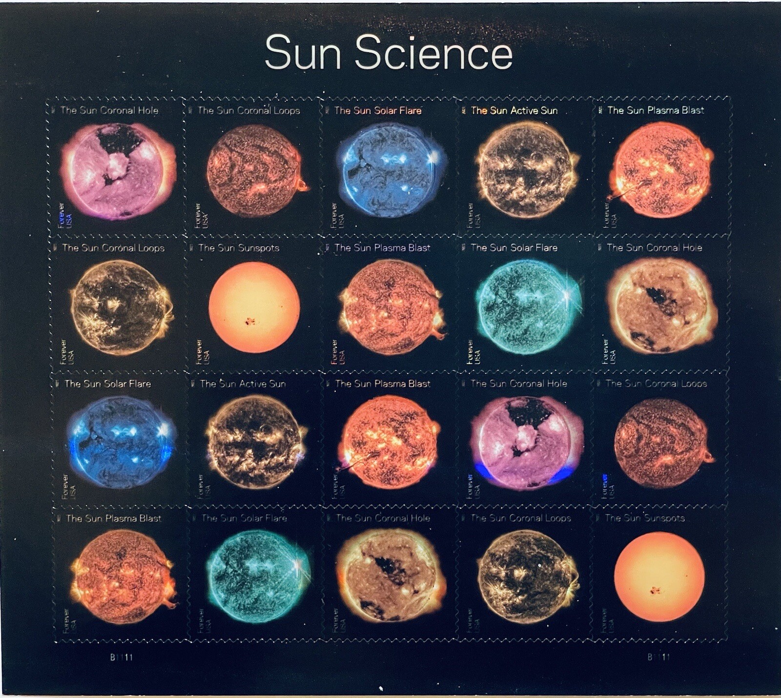 US SUN SCIENCE FOREVER S/A STAMPS SHEET OF 20 MNH 2021 SPACE SCOTT ...