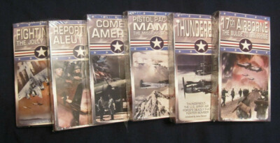 SET OF 6 WW2 VHS TAPES INCLUDING THUNDERBOLT, COMBAT AMERICA, 17TH ...