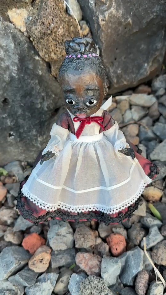 Leo Moss Artist TUTU ~”Mini Moss” Paper Mache Character Art Doll "Sally ...