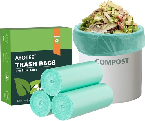 75 Counts AYOTEE Mini Garbage Bags, 1.2 Gallon Small Compostable Trash ...