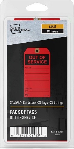 Maintenance Repair and Operations (MRO) 5.75x3in labels Red Out of ...