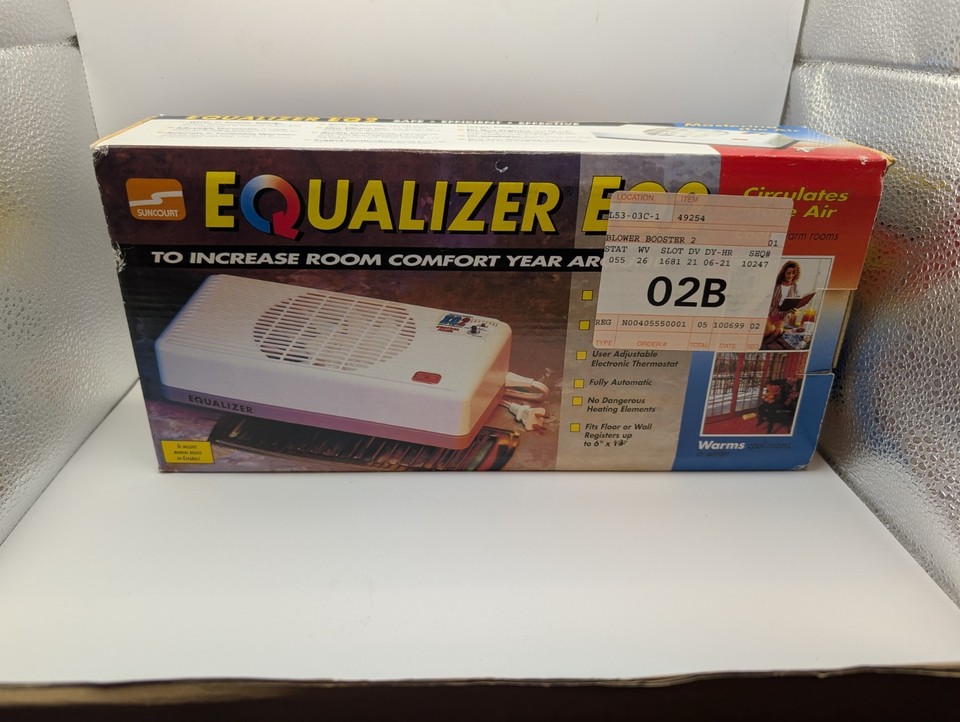 Suncourt Equalizer EQ2 Register Booster Fan New in Box HVAC Vent Room ...