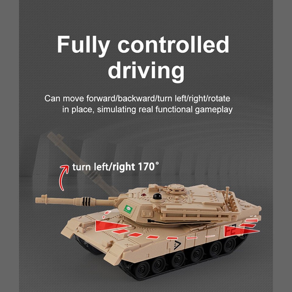 RTR Infrared Battle Tank RC Military Model Turret Rotate Mini Toy Gift ...