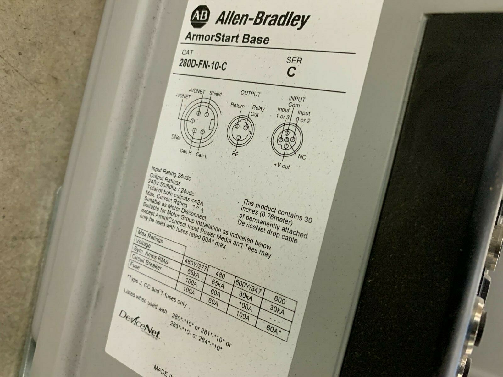 NEWTAKEOUT ALLEN-BRADLEY ARMORSTART DRIVE AND BASE 284D-FVD2P3Z-10-CR-3 ...