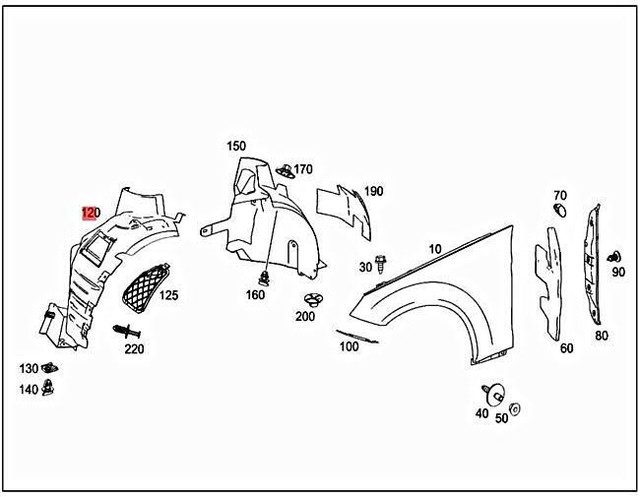 Mercedes-Benz 2076901730 Genuine OEM FT Fender Liner for sale online | eBay
