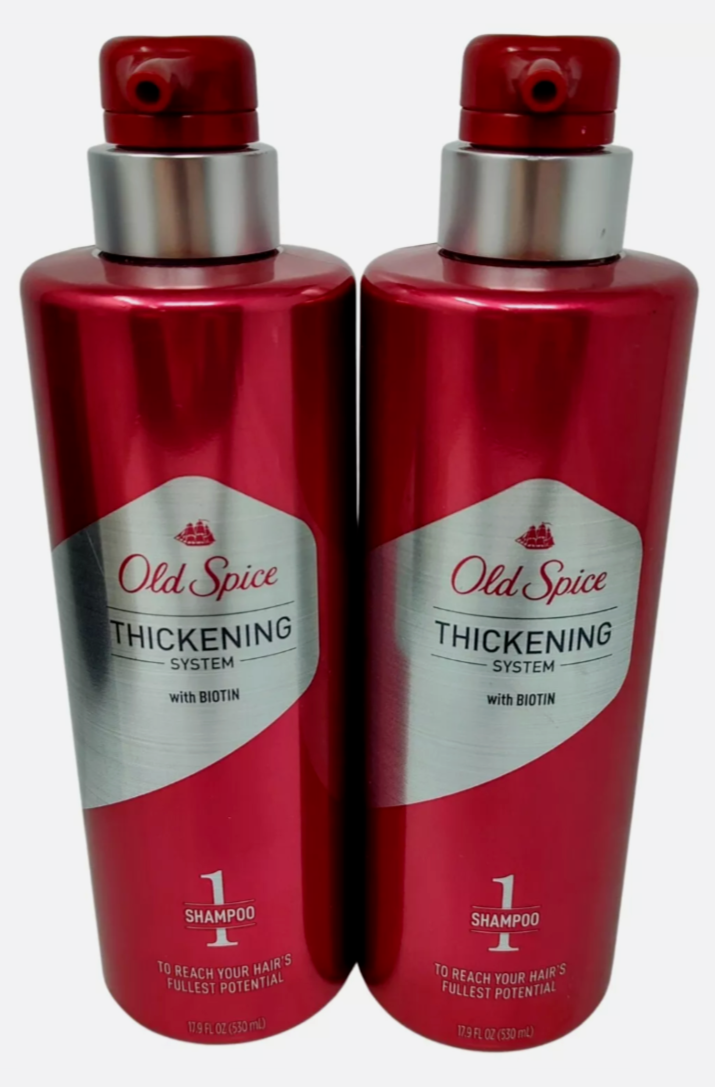 2 New Old Spice Hair Thickening Shampoo for Men Infused with Biotin 17. ...