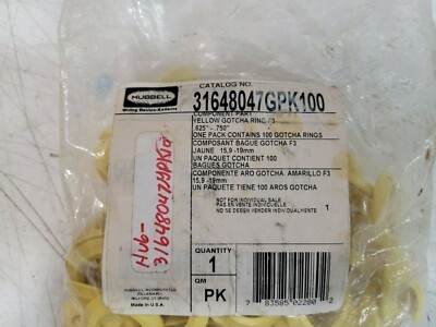 Hubbell 31648047G Yellow Gotcha Rings 97pk | eBay